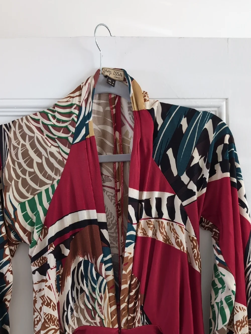 Issa London | Dresses | Issa London Multicolor Abstract Print Wrap ...